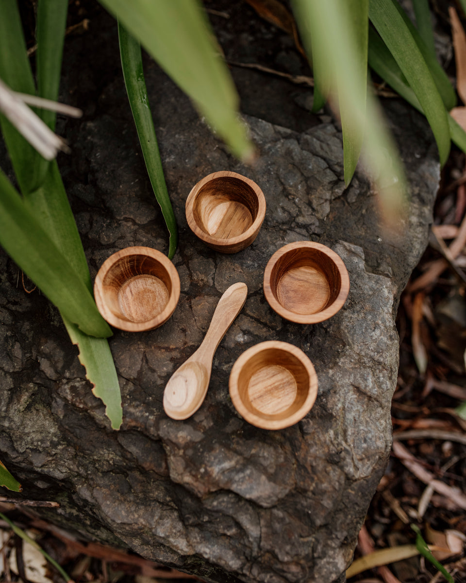 Mini Wooden Pots & Spoon Set (4 pots & 1 spoon) – The Little Potion Co